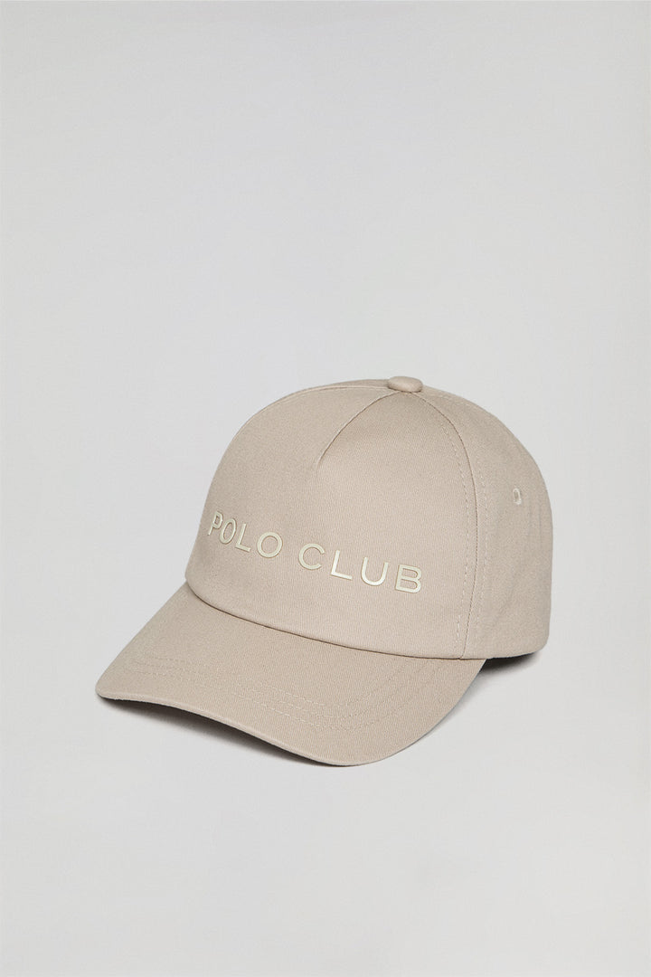 Gorra infantil beige con logo y bordado Polo Club